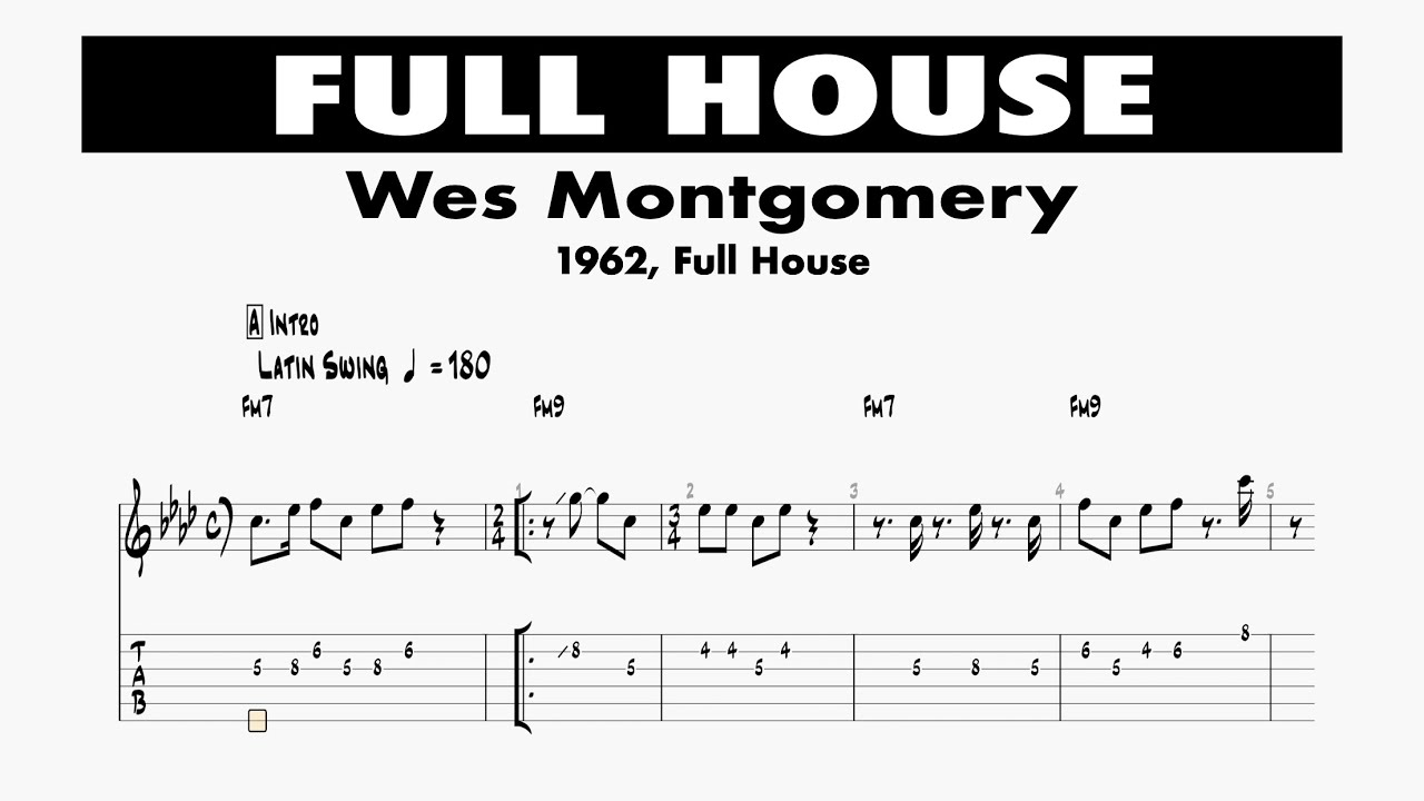 (Transcription) Full House - Wes Montgomery 1962, Full House - YouTube
