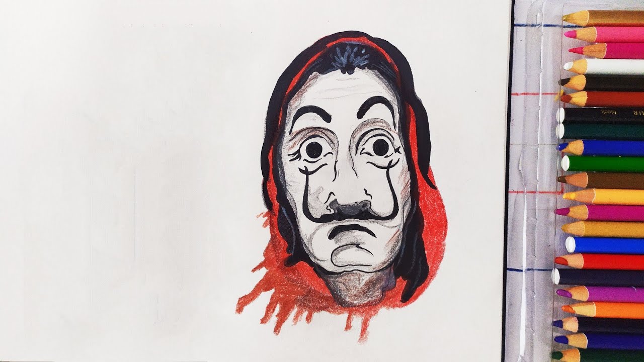 DRAWING LA CASA DE PAPEL MASK | MONEY HEIST MASK | NETFLIX SERIES ...