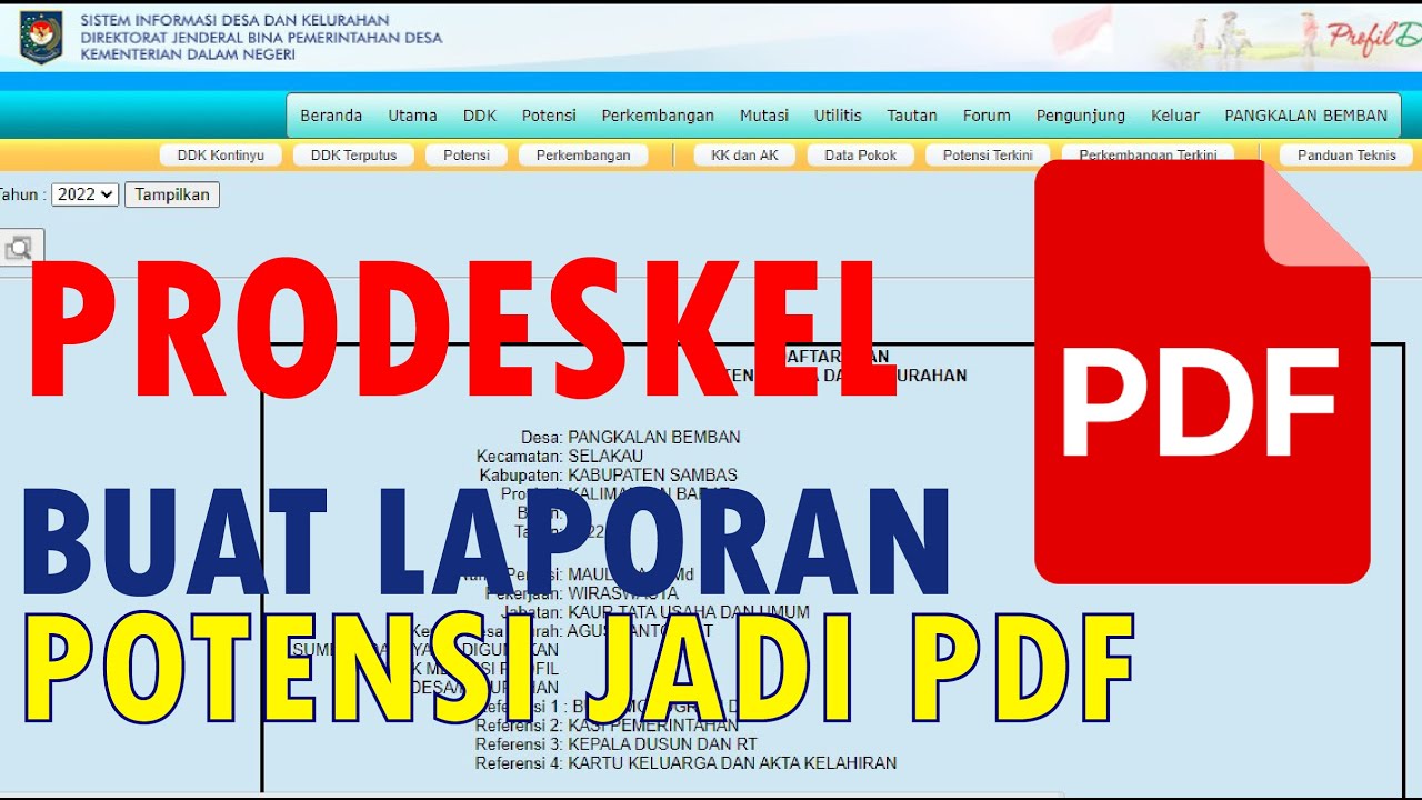CARA MEMBUAT LAPORAN POTENSI PRODESKEL DALAM BENTUK PDF - YouTube