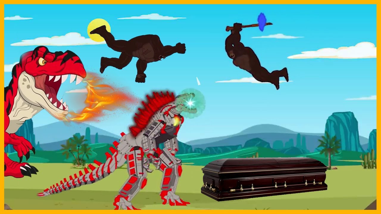 GODZILLA vs DINOSAUR _ Hot vs Cold Challenge-POOR BABY GODZILLA vs ...