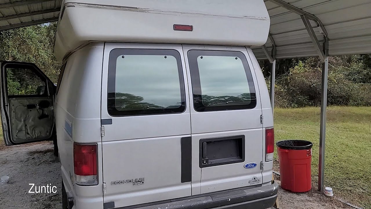 Installing mirror window tint on Ford Econoline van rear windows - YouTube