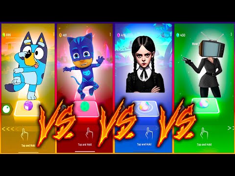 BLUEY BINGO VS CAT BOY VS WEDNESDAY VS TV WOMAN - Tiles Hop EDM Rush
