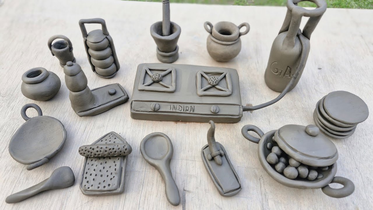 Amezing technique make handmade kitchen set with clay/how to make ...