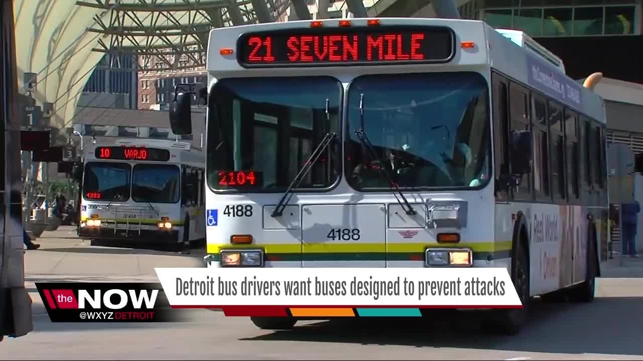 Detroit bus drivers seek to redesign buses for protection - YouTube