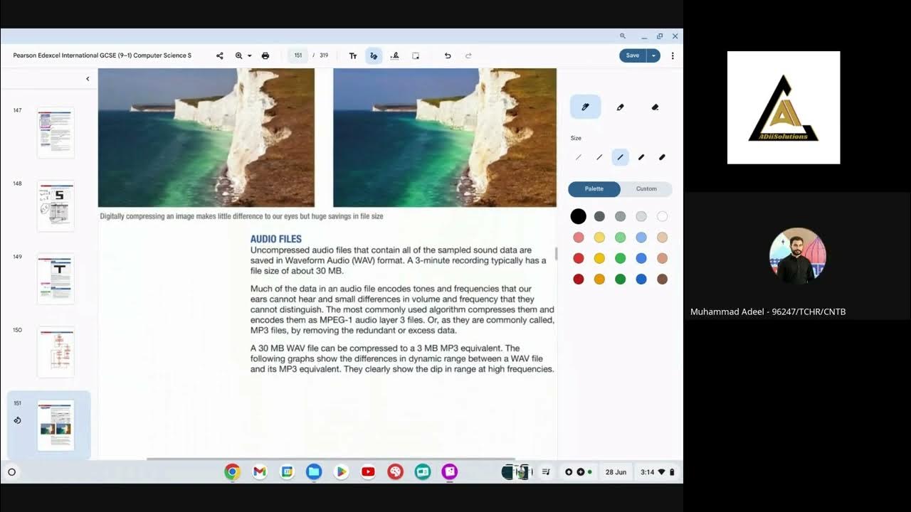 Pearson Edexcel Computer Science(4CP0) Lecture # 18( Lossy compression) - YouTube
