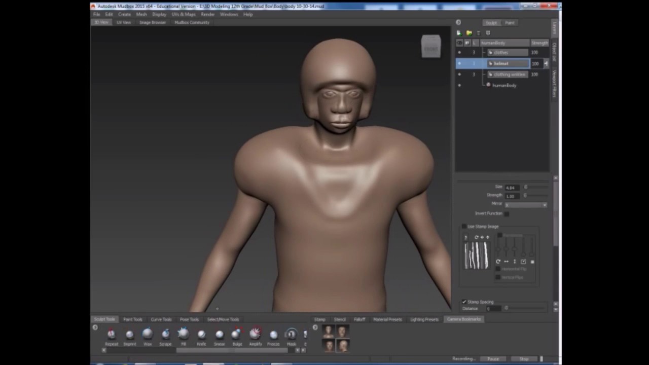 MudBox Body Speed Drawing - YouTube