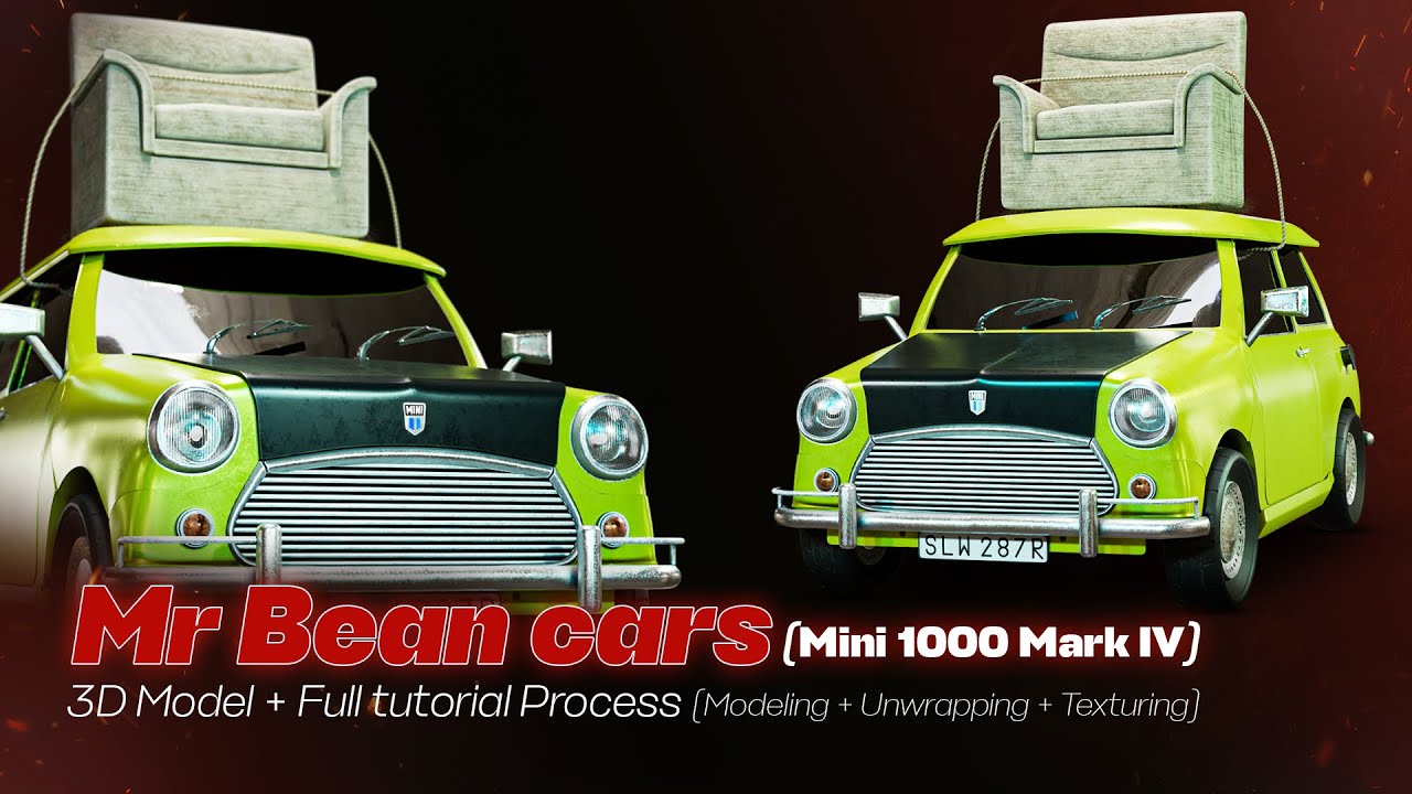Mr Bean cars / 3D Model + Full Tutorial Process - YouTube