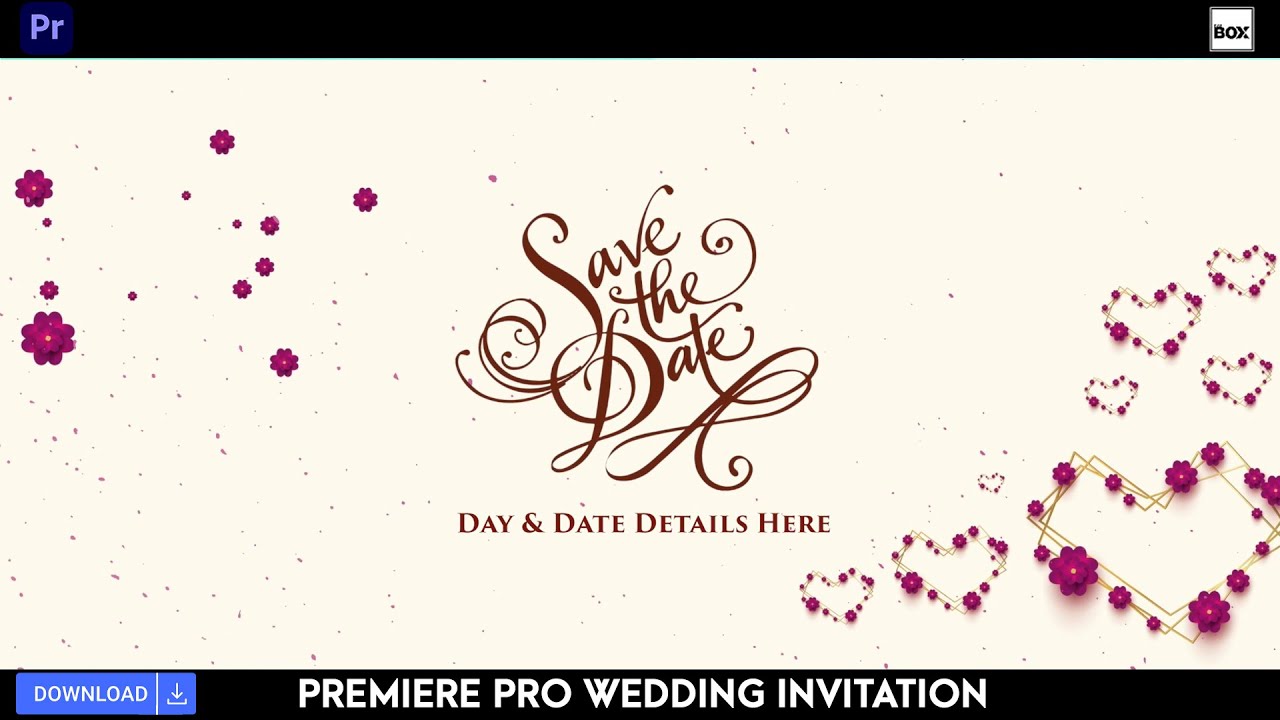 PREMIERE PRO 2023 WEDDING INVITATION TITLE || PACK 2 || INVITATION 4 ...