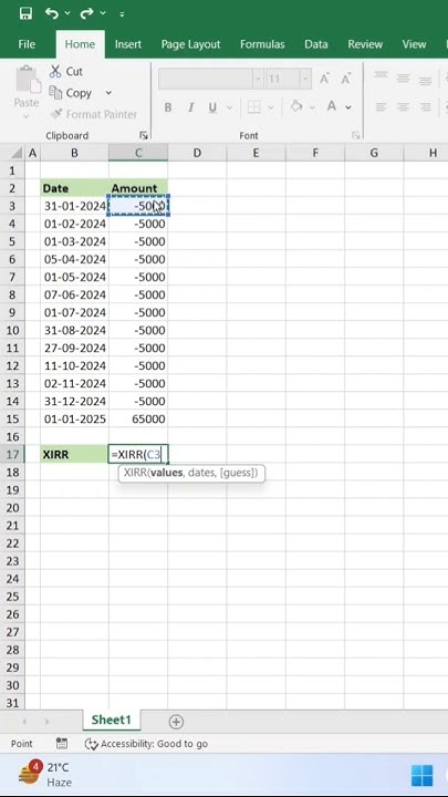 How to Calculate Mutual Fund SIP returns Using XIRR Function in#excel #sip #mutualfunds #shorts ...
