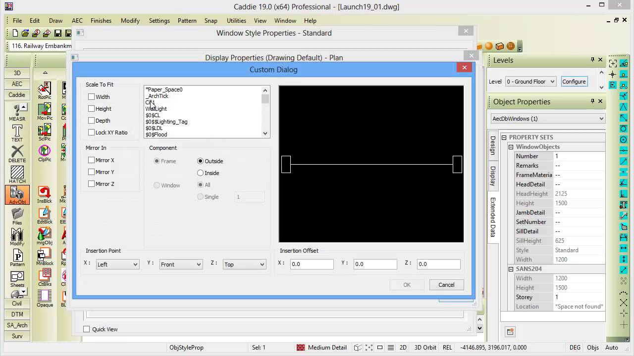 AEC Window Custom Blocks in Caddie AEC Architecture .dwg software - YouTube
