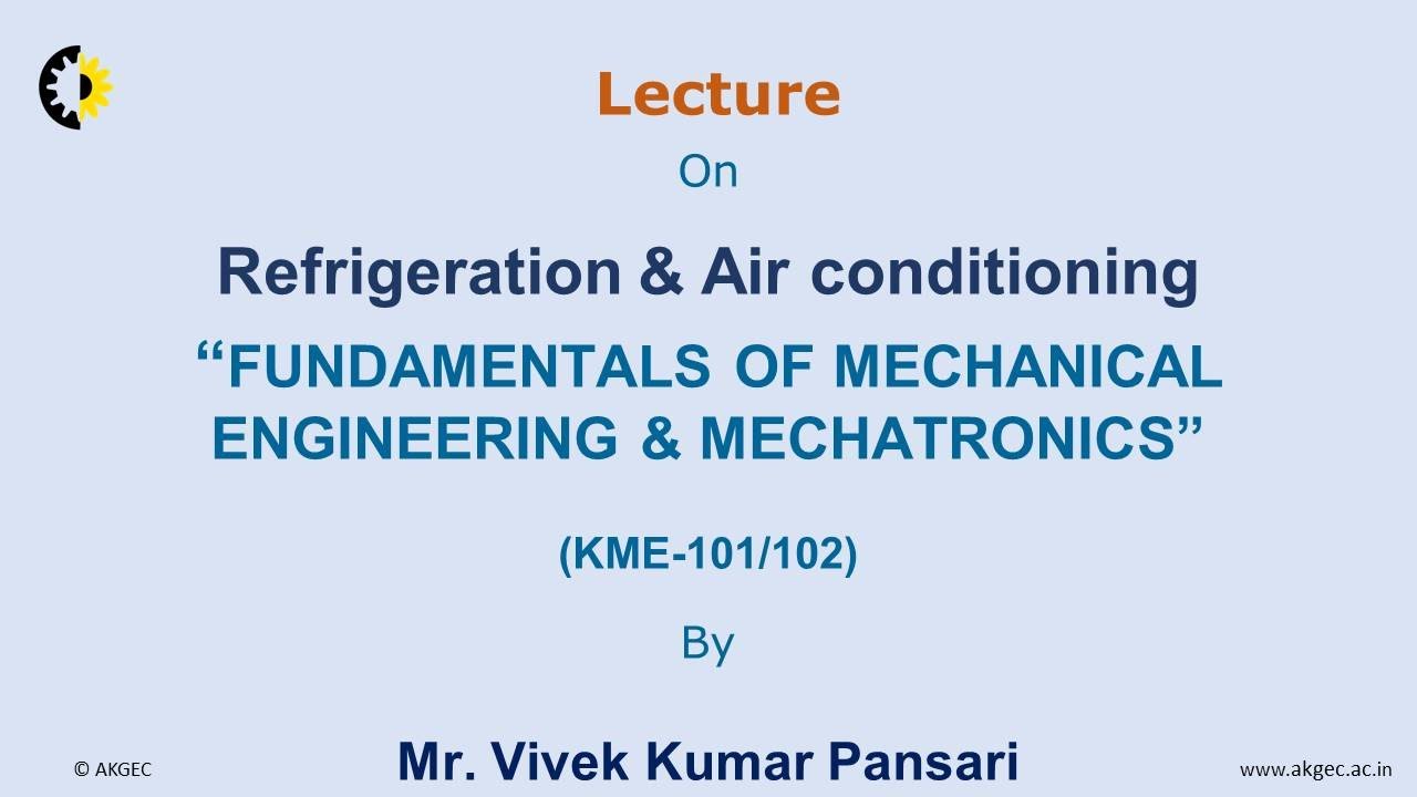 FUNDAMENTALS OF MECHANICAL ENGINEERING & MECHATRONICS LECTURE 13 ...