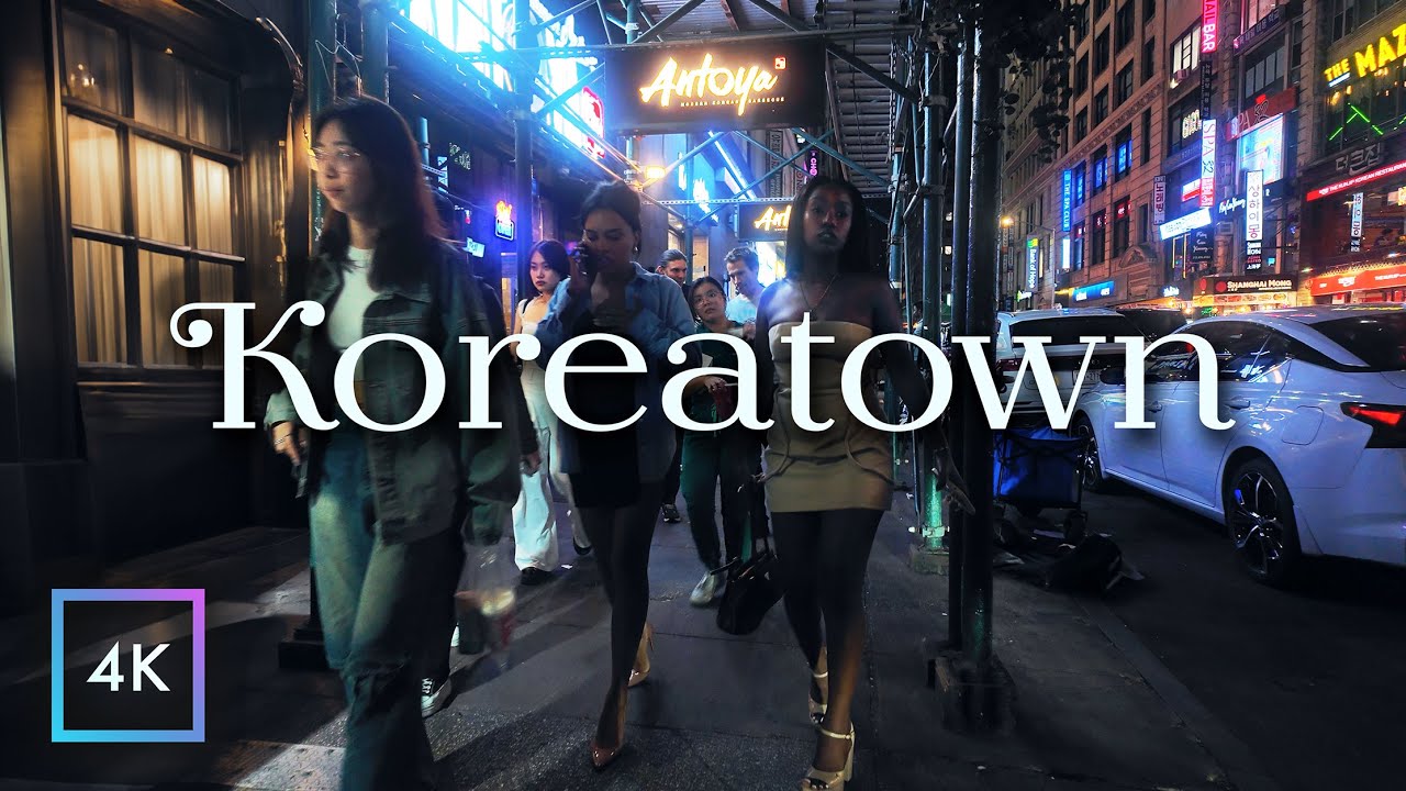 NYC Night Walking Tour 4K - KOREATOWN Manhattan - YouTube