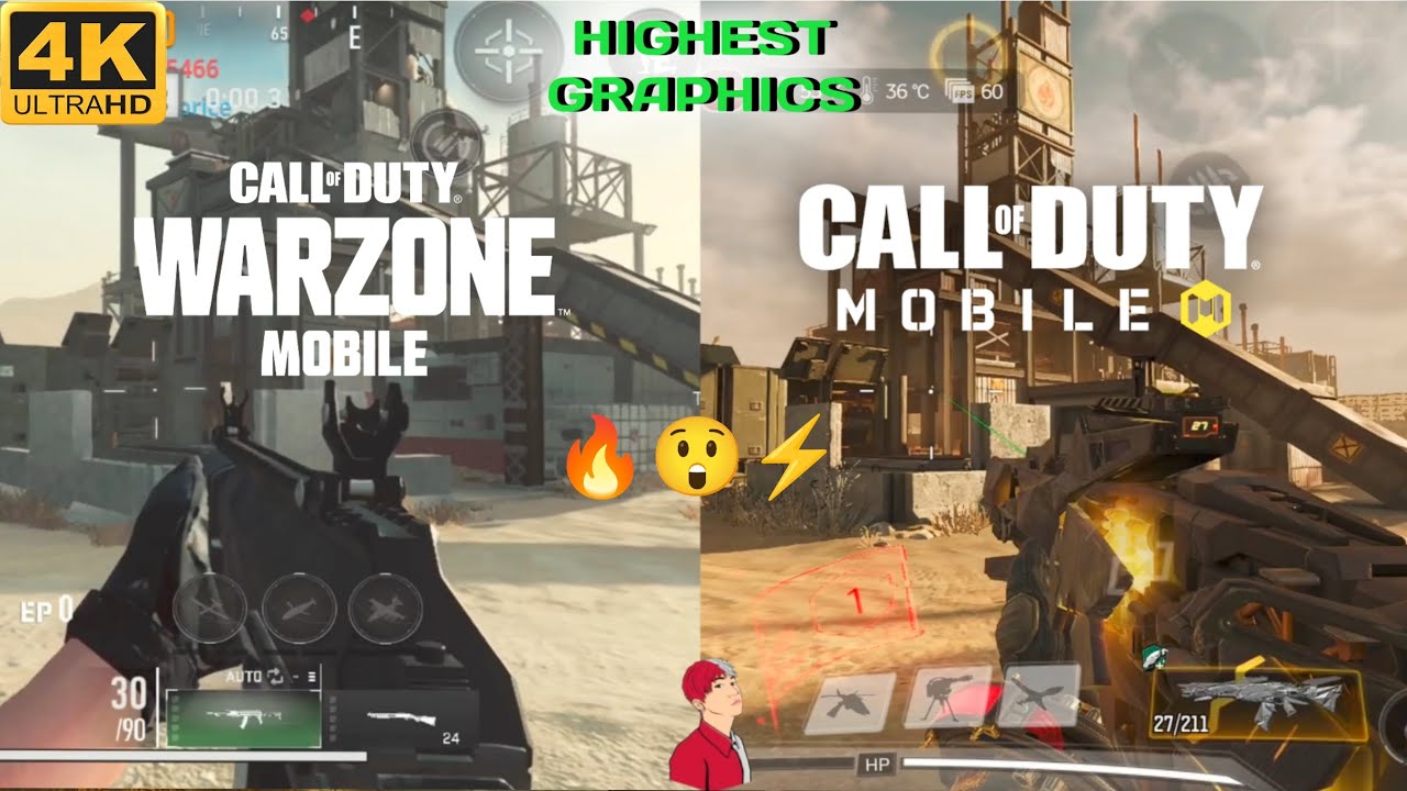 WARZONE Mobile Vs COD Mobile RUST Map | Highest Graphic (Comparison ...