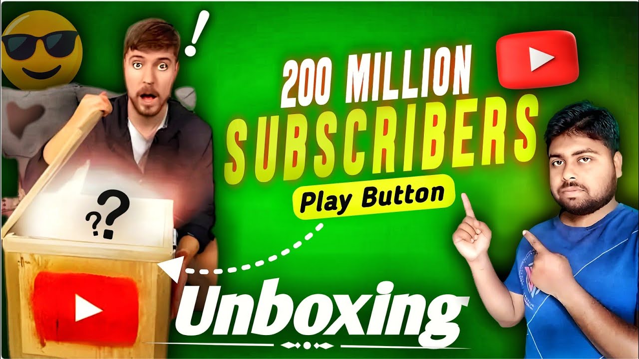 200M subscribers Play button unboxing | world number one YouTube ...