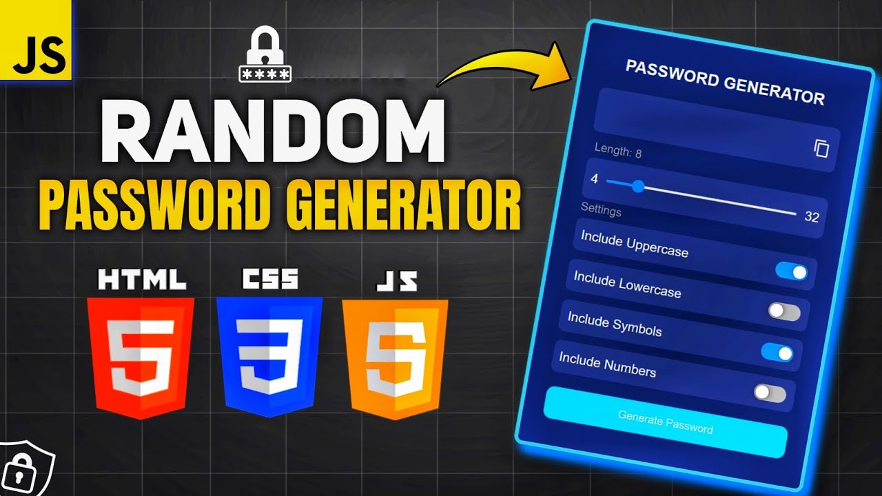 Password Generator Using Html Css Javascript Coderzarea Javascript