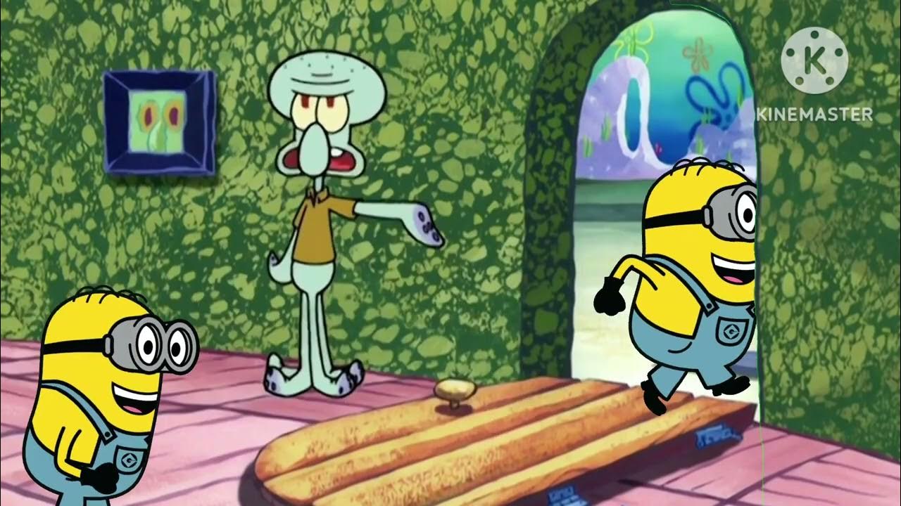 Minions Entering And Leaving Squidward's House And Throws A Dance Party At The Krusty Krab - YouTube