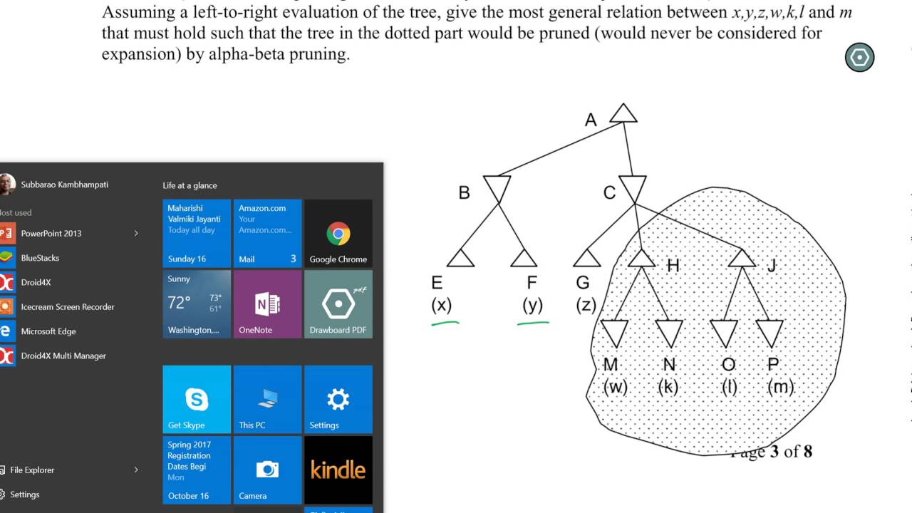 Qn 2: Game trees/Alpha-beta pruning - YouTube