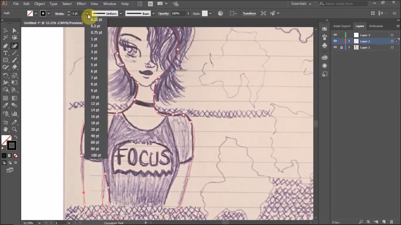 Focus Character Illustration Speedart using mouse | Adobe Illustrator ...