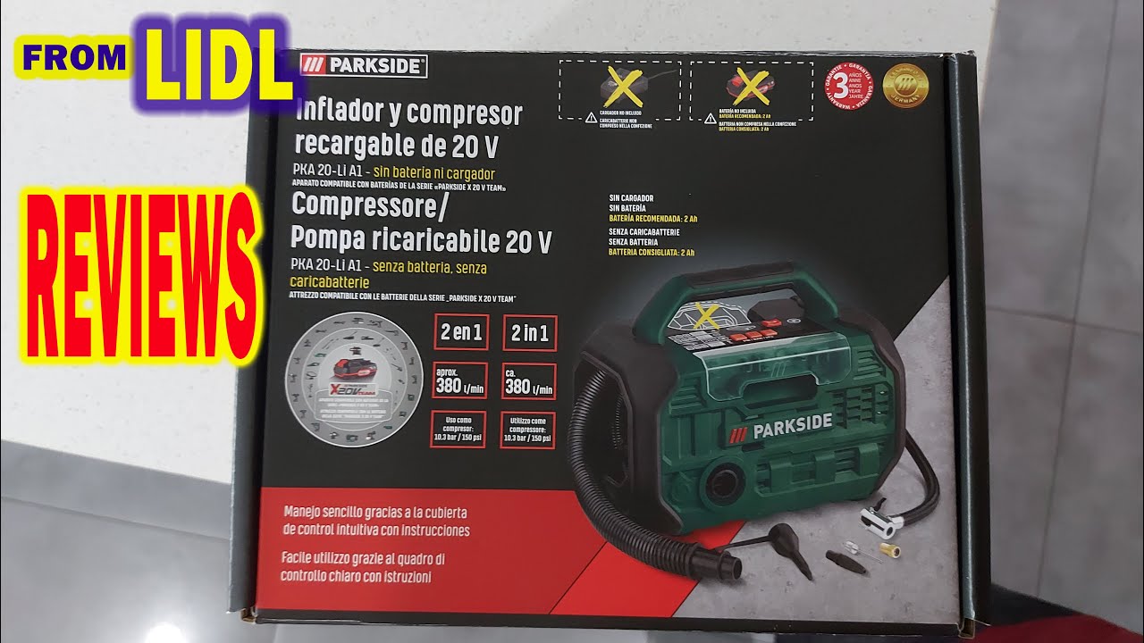 Parkside Inflator/Compressor PKA 20-LI-A1 - YouTube