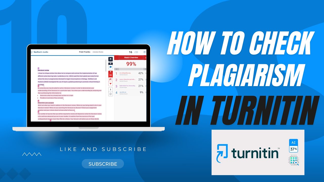 How to use Turnitin. How to check plagiarism in Turnitin. Easy method - YouTube