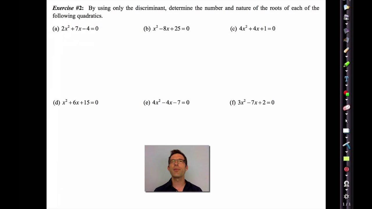 Common Core Algebra II.Unit 9.Lesson 4.The Discriminant of a Quadratic - YouTube
