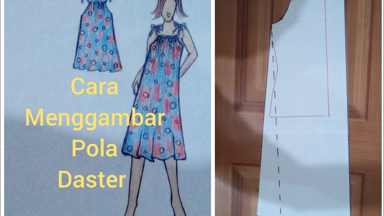 Cara menggambar pola daster - YouTube