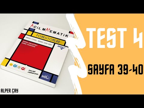 Acil Matematik Fonksiyonlar Fasikülü Sayfa 39-40 (Test-4)