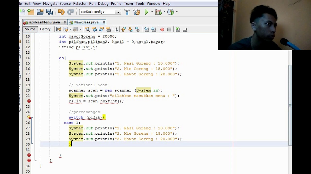 membuat aplikasi pemesanan menu dengan java - YouTube