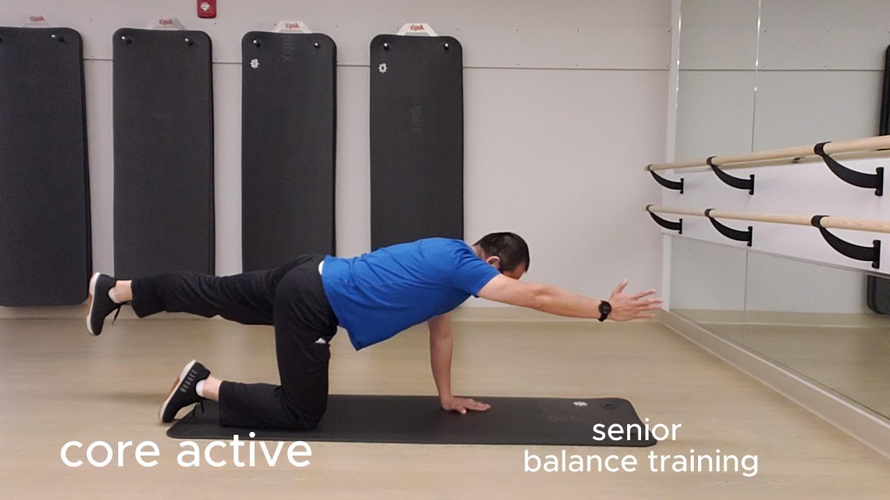 senior balance training, level 1, core active - YouTube