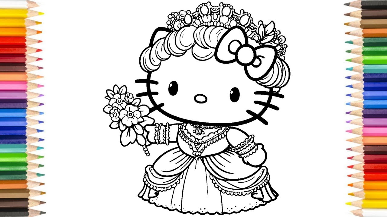 👑🎀👑How To Draw Princess Hello Kitty👑🎀👑| Step by step drawing for kids ...
