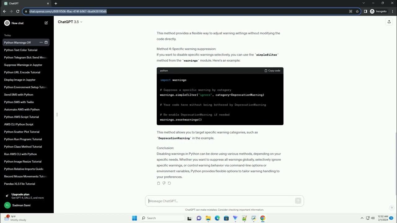 Python Turn Off Warnings Youtube