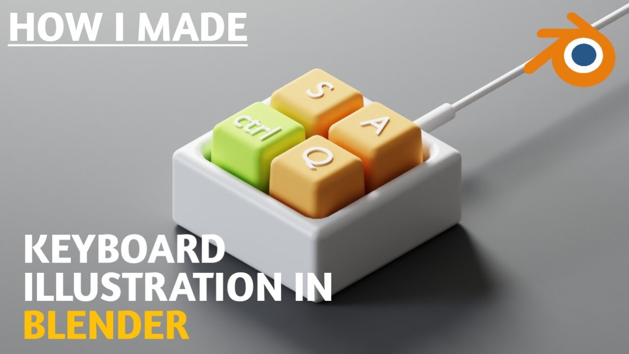 Cute Keyboard Illustration in Blender - YouTube