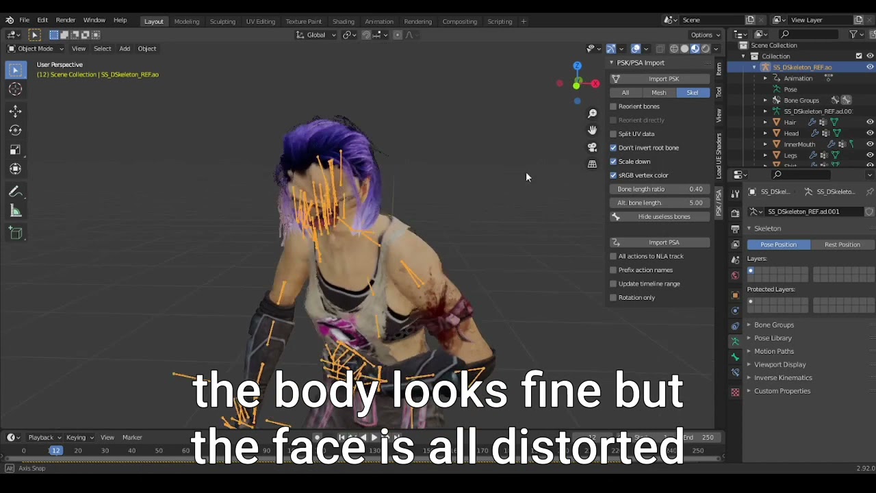 DBD Blender adding new facial animations to body animations - YouTube