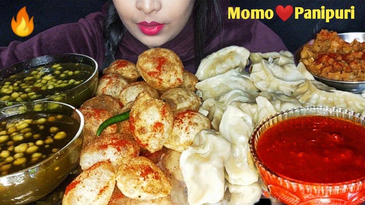 Eating Momo + Eating Spicy Golgappa 🔥 Spicy Panipuri Eating Challenge 😱 ...