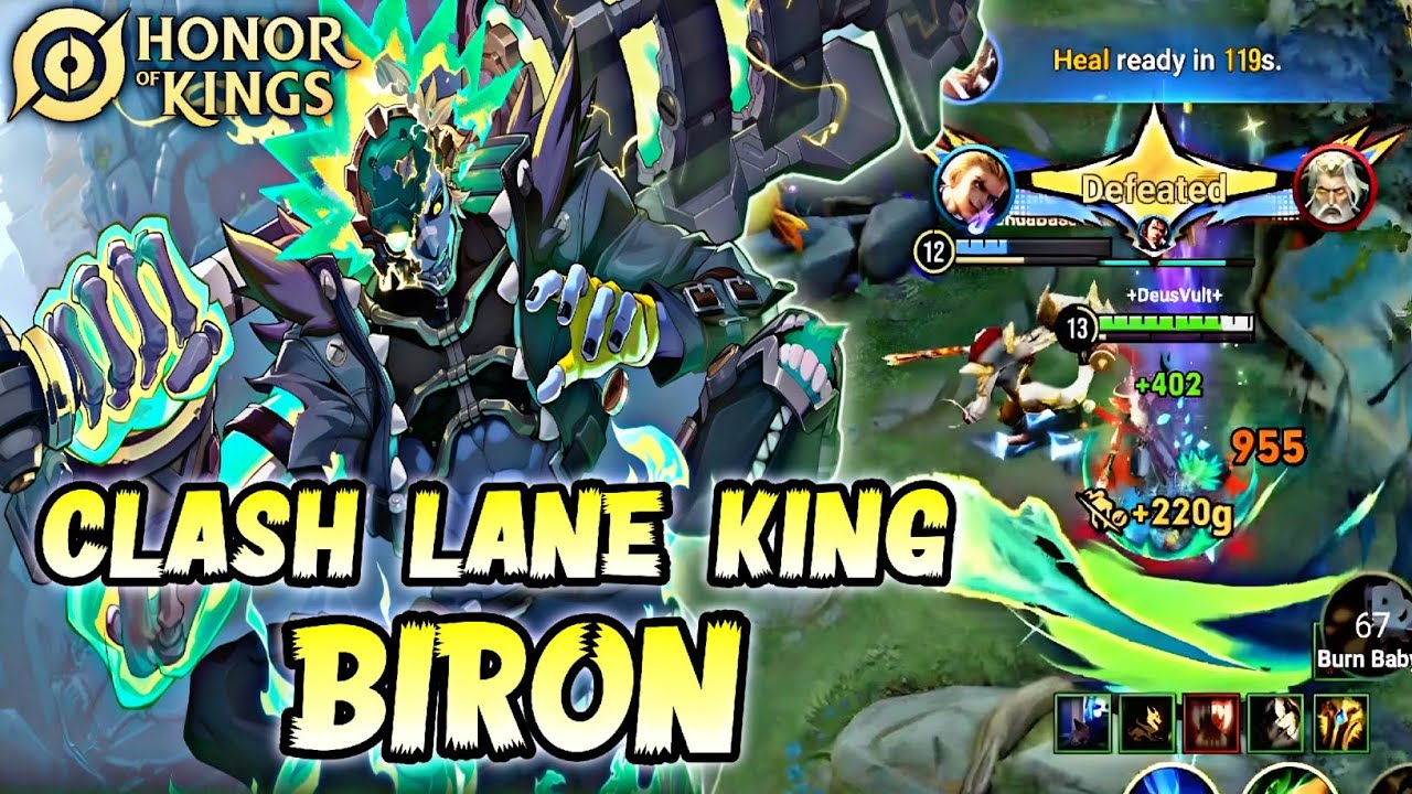BIRON CLASH LANE KING 🔥 - PRO GAMEPLAY TECHNIQUE 100% BROKEN | HONOR OF ...
