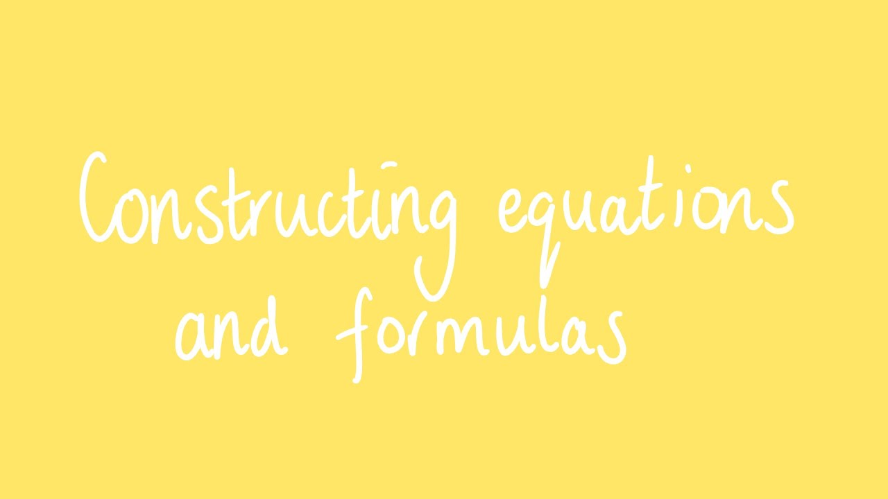 Constructing equations and formulas | Unit 1 and 2 VCE Maths Methods ...