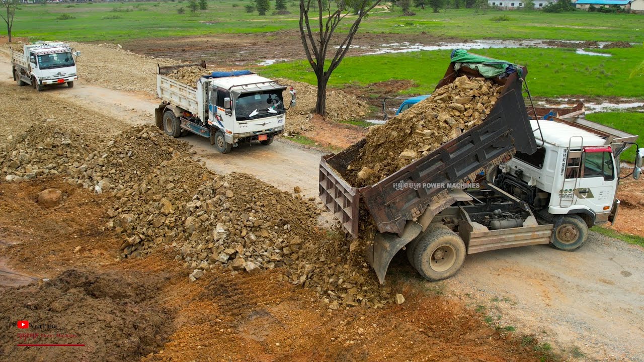 Awesome Group Show New Project Small Dump Truck Rock Unloading Of ...