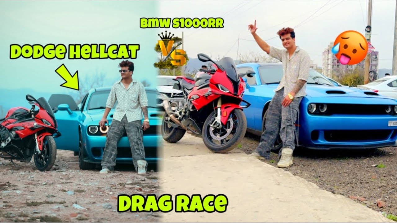 Dodge hellcat vs Bmw 1000rr 🥵 ️‍🔥 || Drag Race 😵 || first time in ...