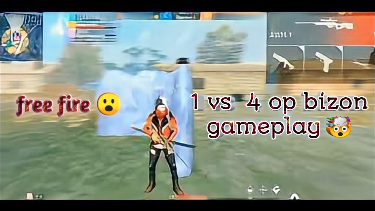 free fire op gameplay with bizon 😮 op 1 vs 4 gameplay 🤯 Free Fire - YouTube