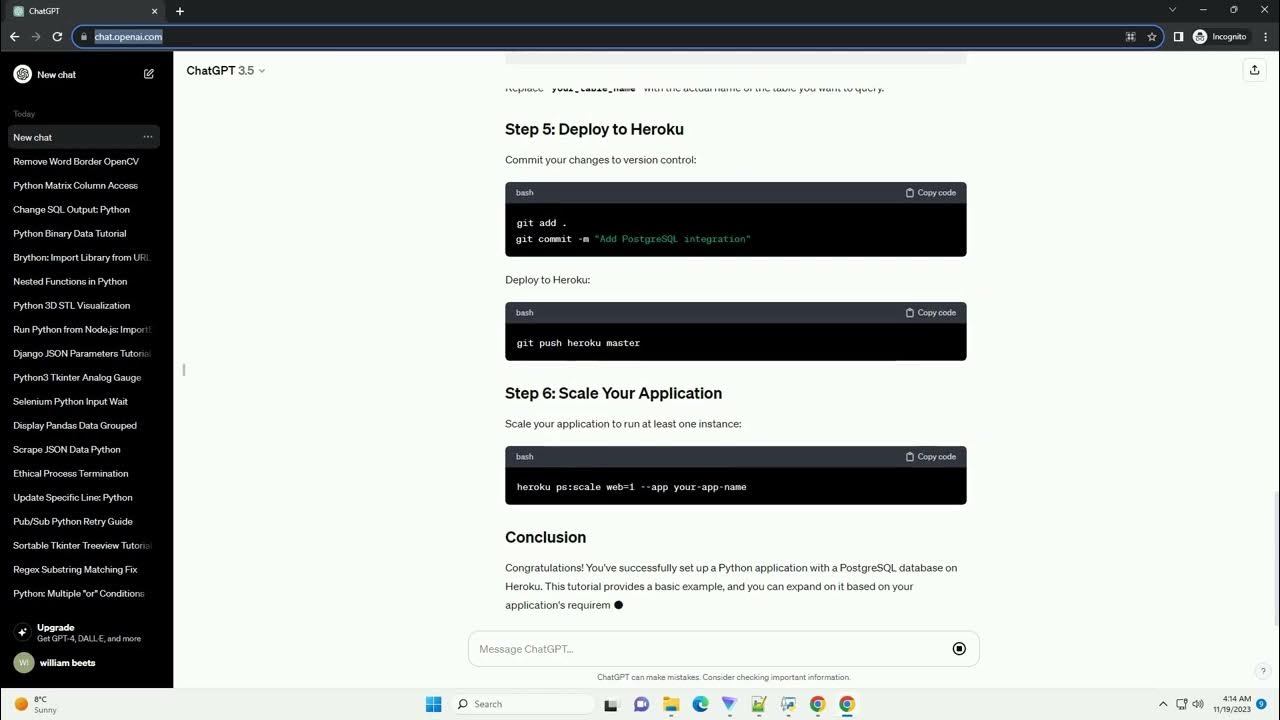 How to work on python with postgresql on Heroku - YouTube