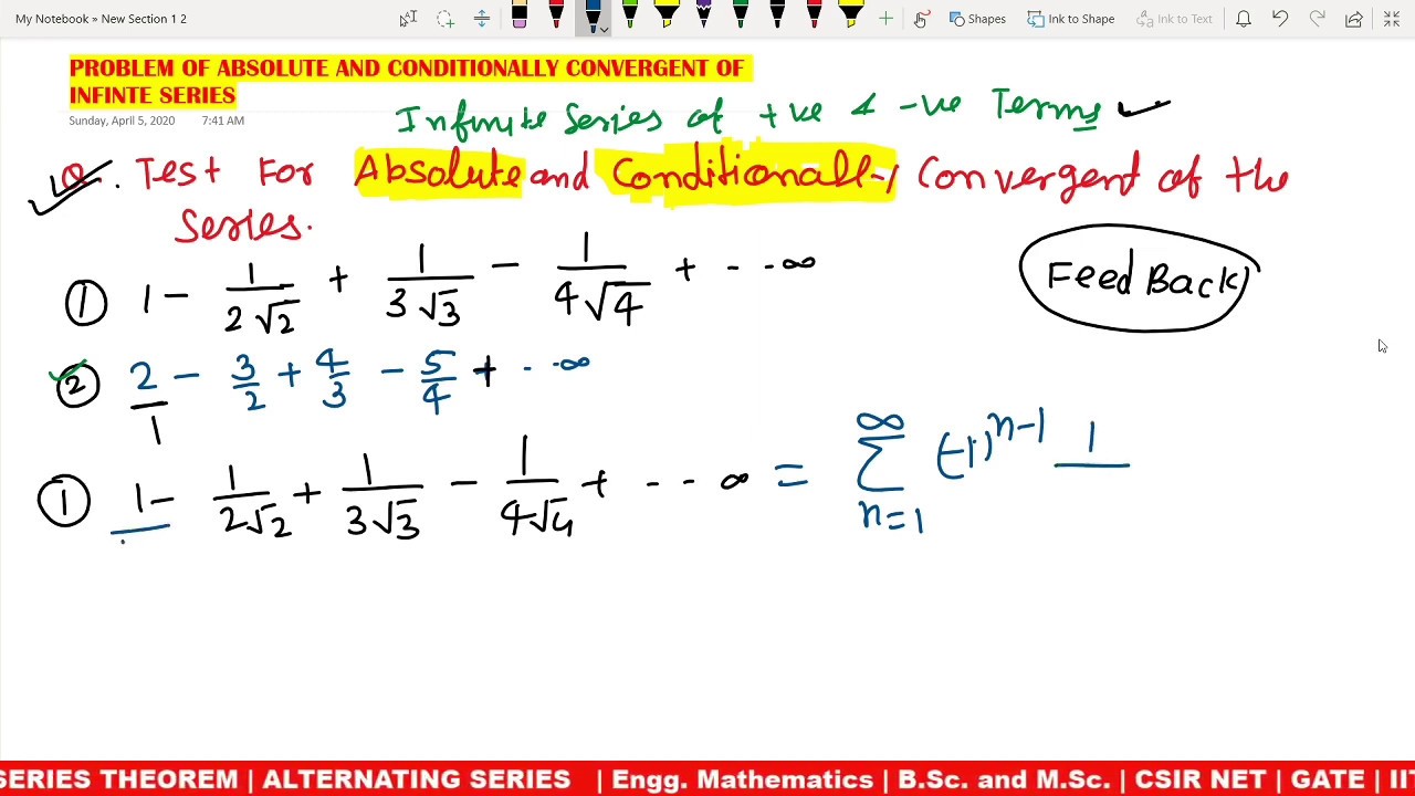 #34 Problem of absolute convergence series | Infinte Series with ...