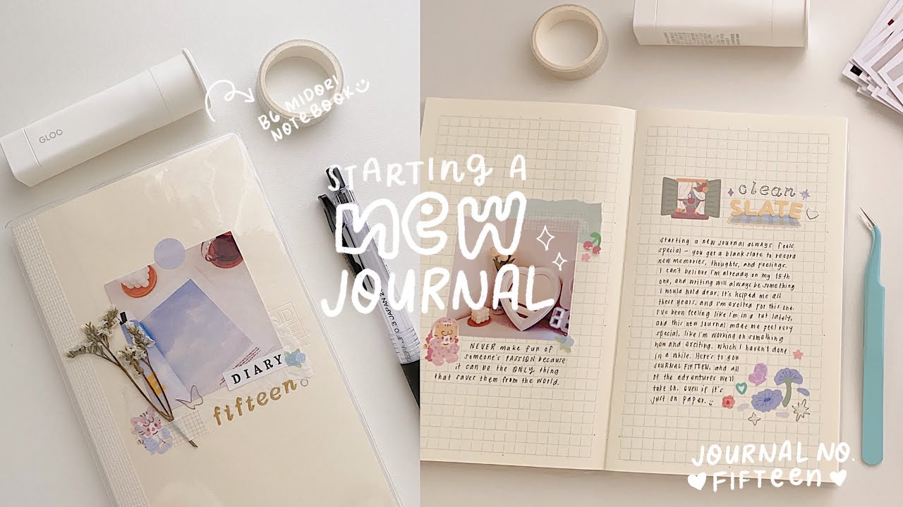 start a new journal with me ☻ journal 15 / B6 Midori MD Notebook - YouTube