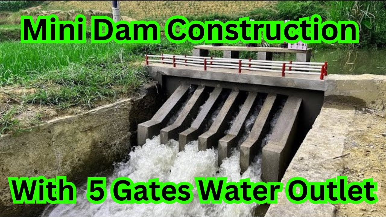 Mini Dam Construction With 4 Gates Water Outlet #minidam #dam # ...
