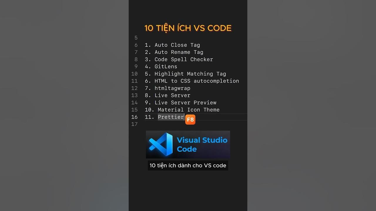 10 Tiện ích Vs Code Dành Cho Html Css Shorts Laptrinh F8 Youtube