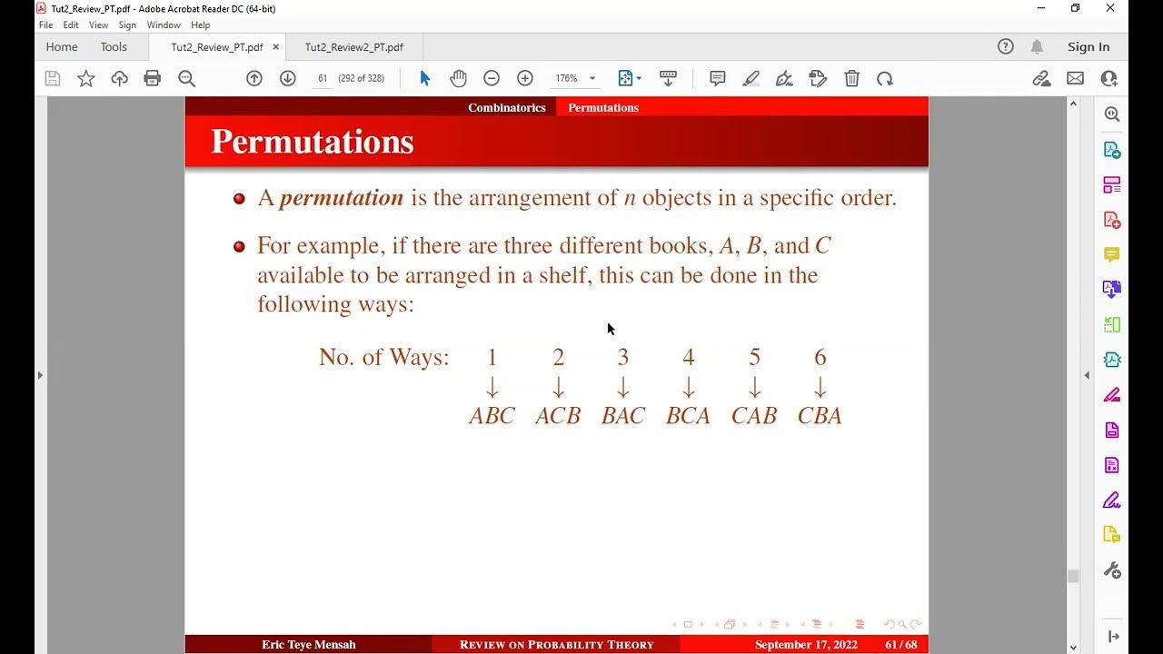 Combinatorics || Permutations With Solved Example and Exercise || Tutorial 2 (I) - YouTube