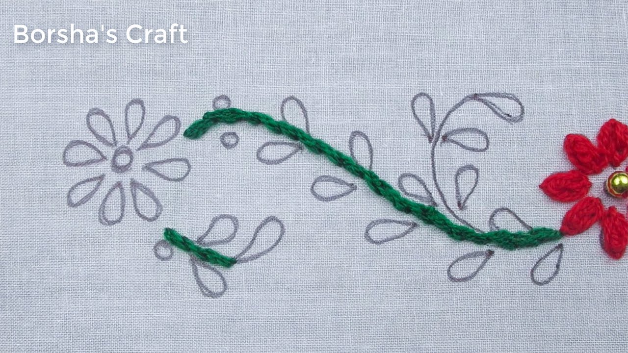 Hand Embroidery Latest Border Line Embroidery Tutorial, Easy Border ...