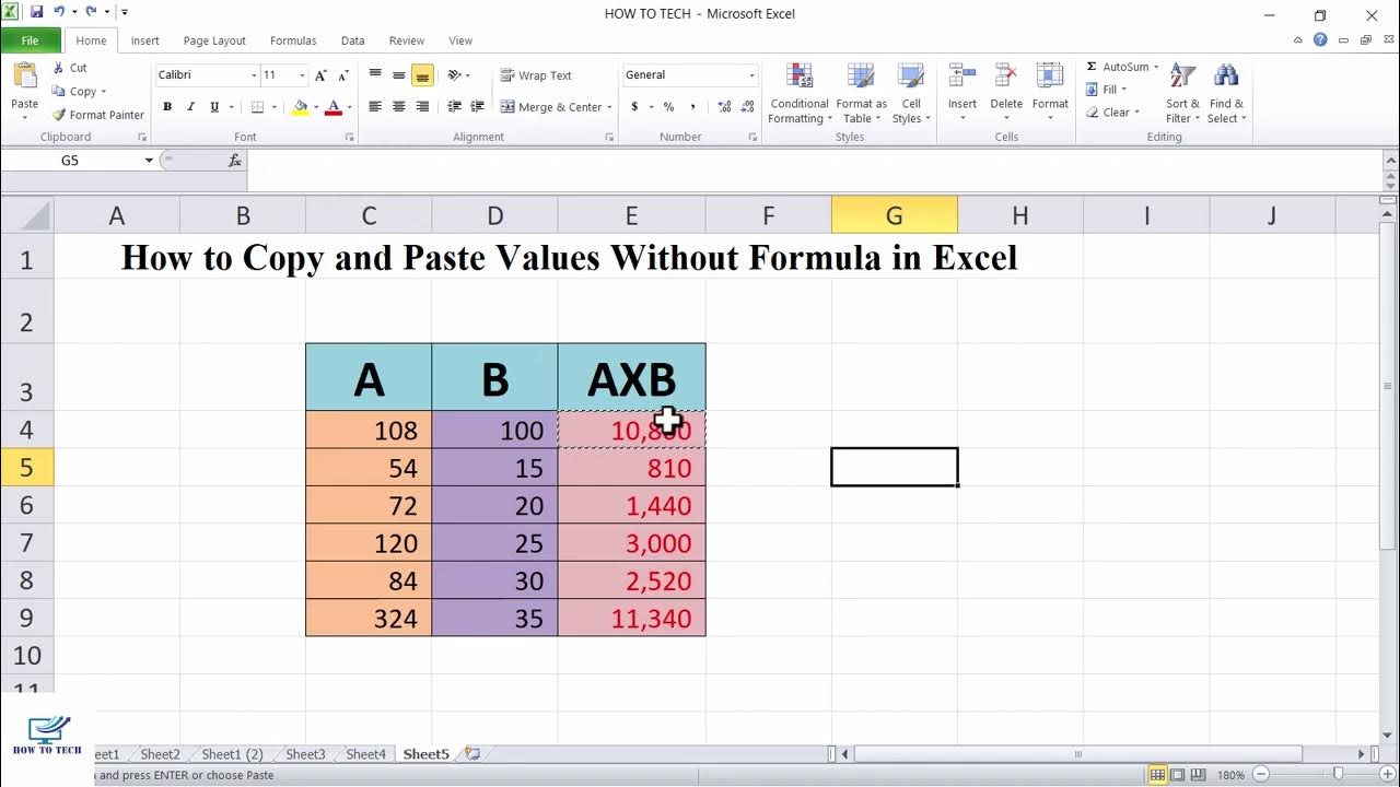 How to Copy and Paste Values Without Formula in Excel - YouTube