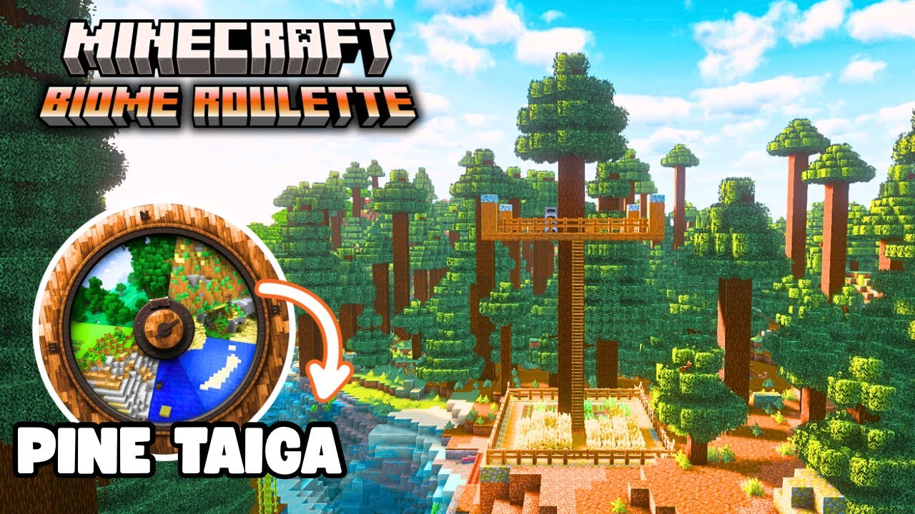 Minecraft BIOME ROULETTE - Pine Taiga ONLY!🌲 - YouTube