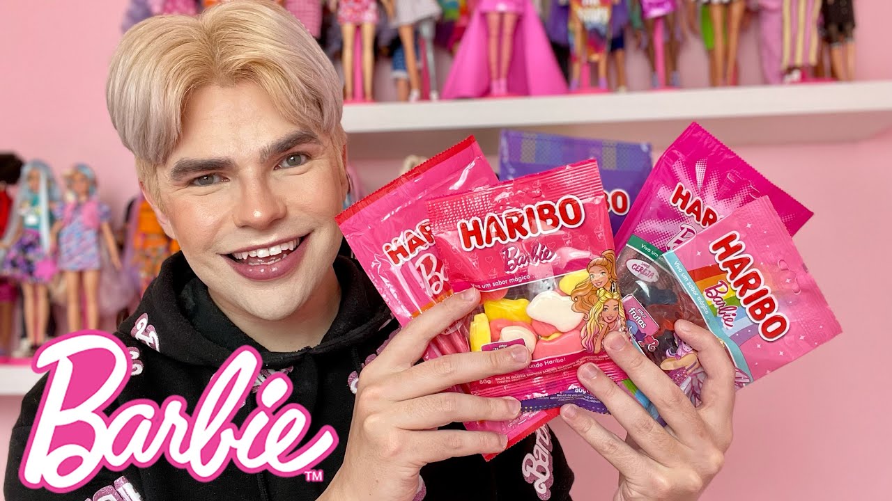 PROVANDO AS NOVAS BALAS DA BARBIE DA HARIBO - YouTube
