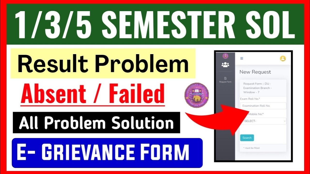 DU SOL 1/3/5 Semester Result Absent & Failed / UFM All Problem ...